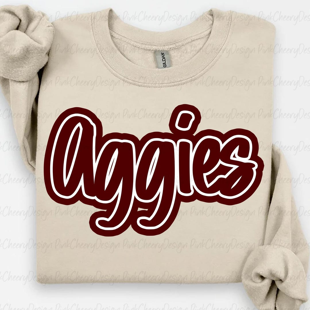 Aggies Mascot PNG, School Spirit Aggies Script Logo, Team Mascot Design ...