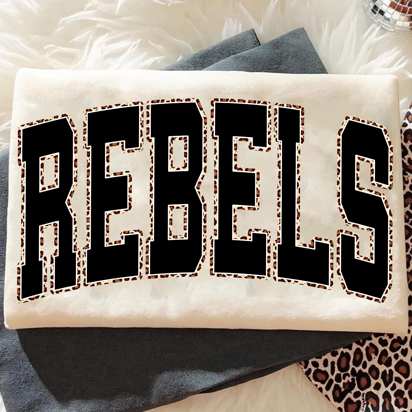 Custom Mascot Name PNG, Varsity Leopard Print Letters, School Spirit ...
