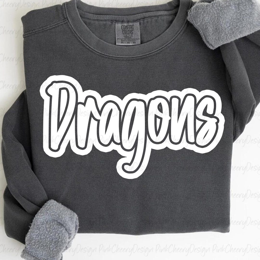 Dragons Mascot PNG, Team Dragons PNG, School Spirit Script Design, Game ...