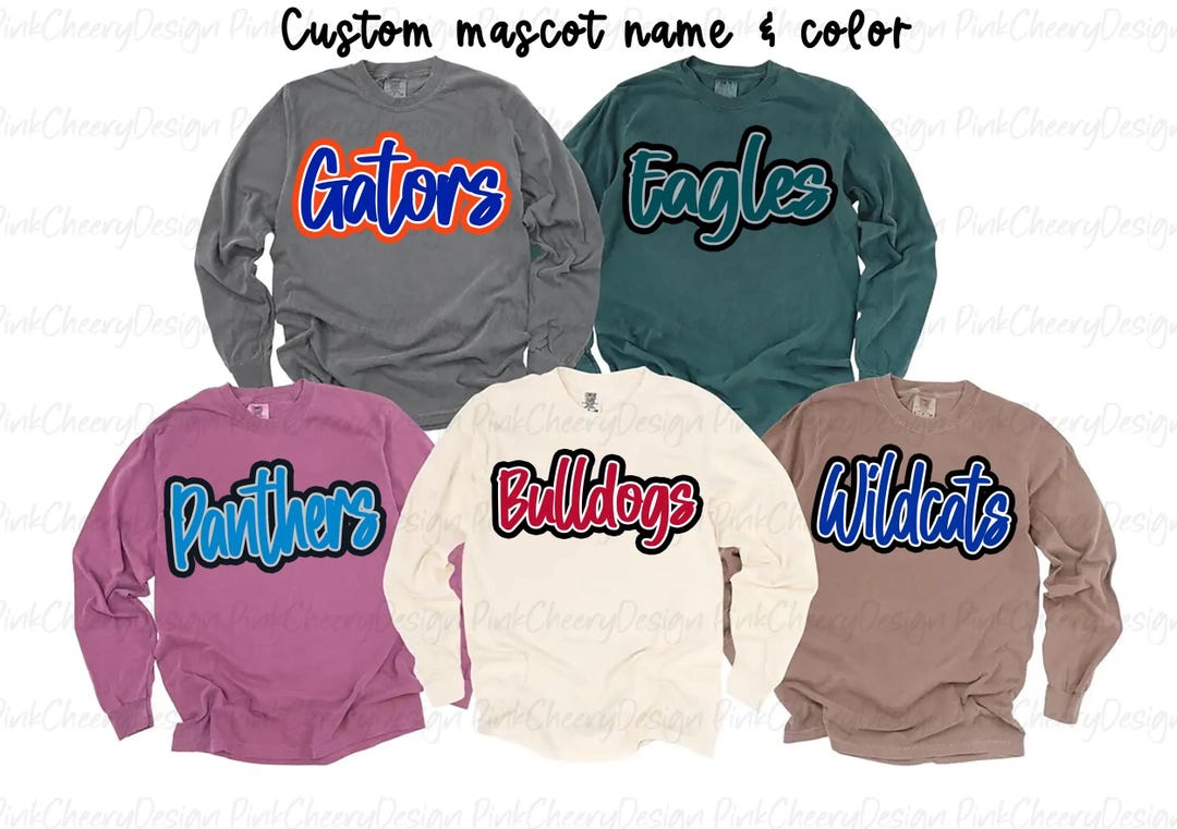 Custom Mascot Name PNG | Personalized Team Name Design | Mascot Script ...