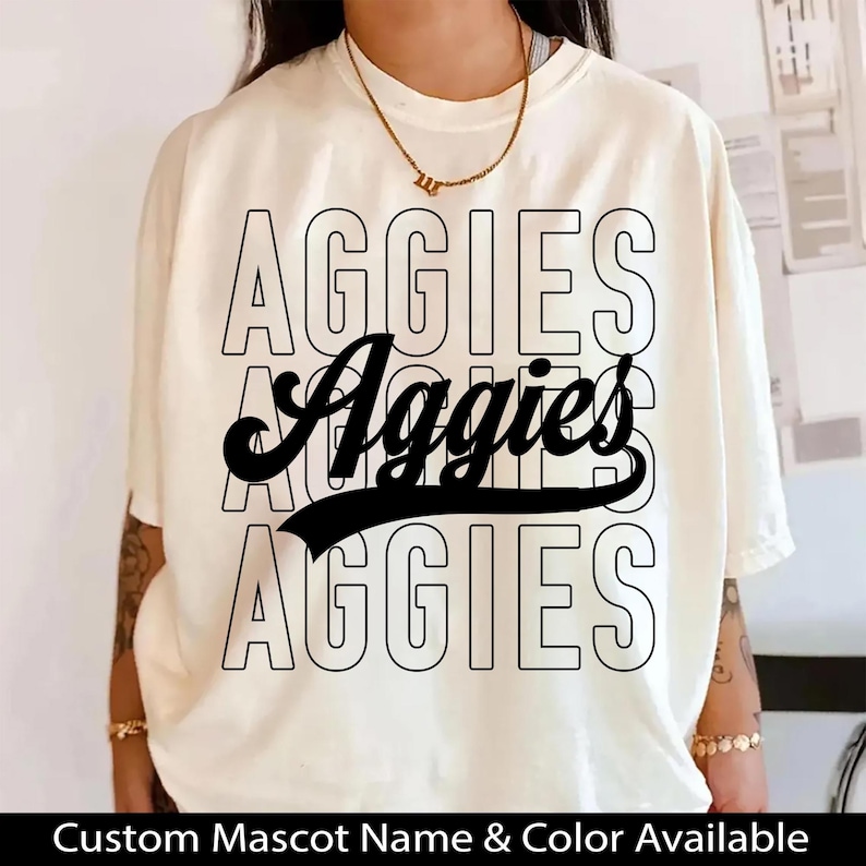 Aggies PNG, Aggies Mascot Script PNG, School Spirit Aggies Shirt Design ...