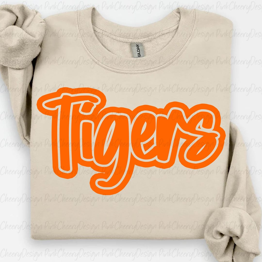 Tigers Mascot PNG, School Spirit Tigers Script Logo, Team Mascot Design ...