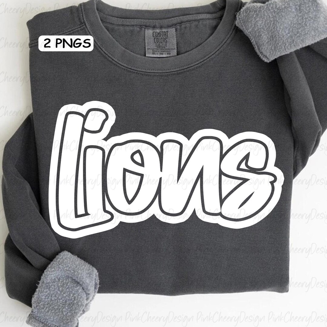Lions Mascot PNG, School Spirit Lions Script Logo, Team Mascot Design ...