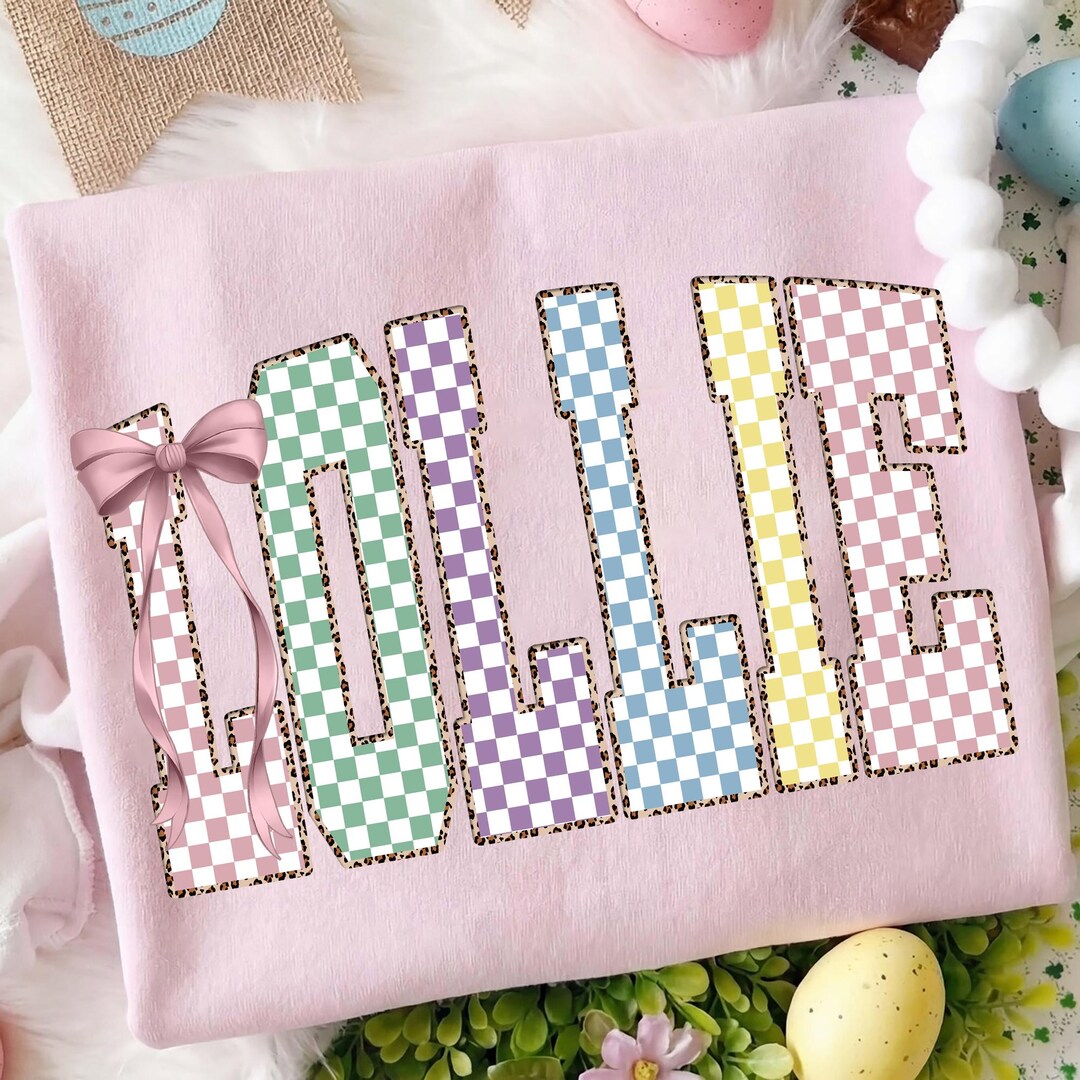 Easter Lollie PNG, Pastel Checkered Lollie Coquette Bow, Leopard ...