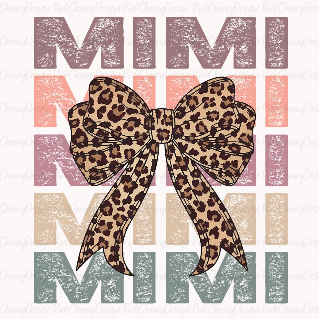 Mimi Leopard Bow PNG, Stacked Mimi Coquette Bow Design, Cheetah Print ...