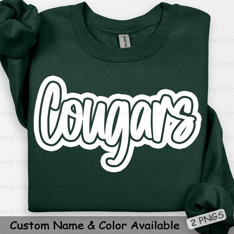 Cougars Mascot PNG, School Spirit Cougars Script Logo, Team Mascot ...