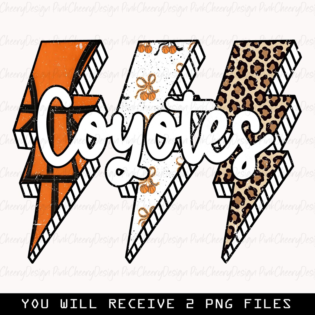 Retro Coyotes Basketball Lightning Bolt PNG, Leopard Basketball PNG ...