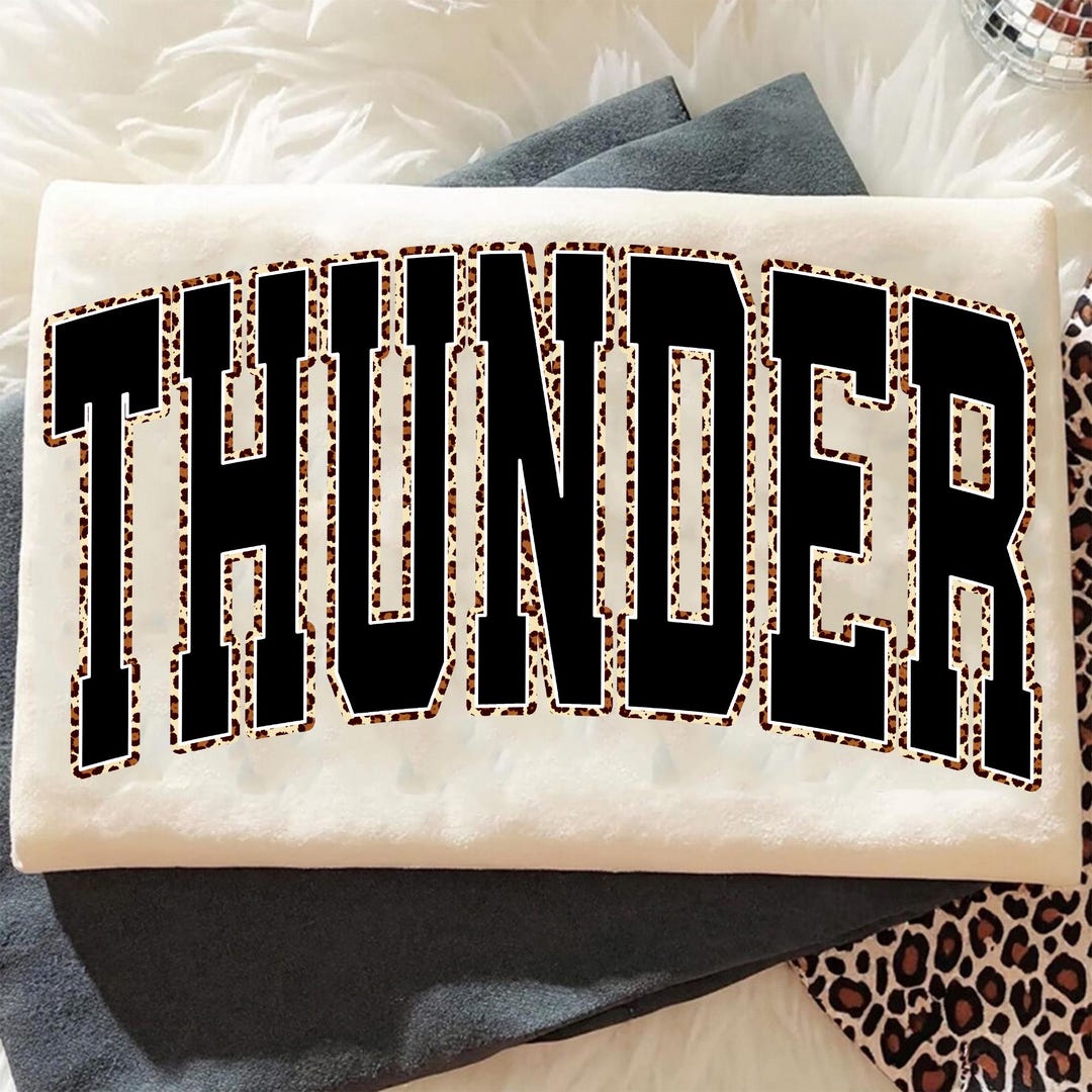 Thunder PNG, Varsity Leopard Print Letters, School Spirit Game Day ...