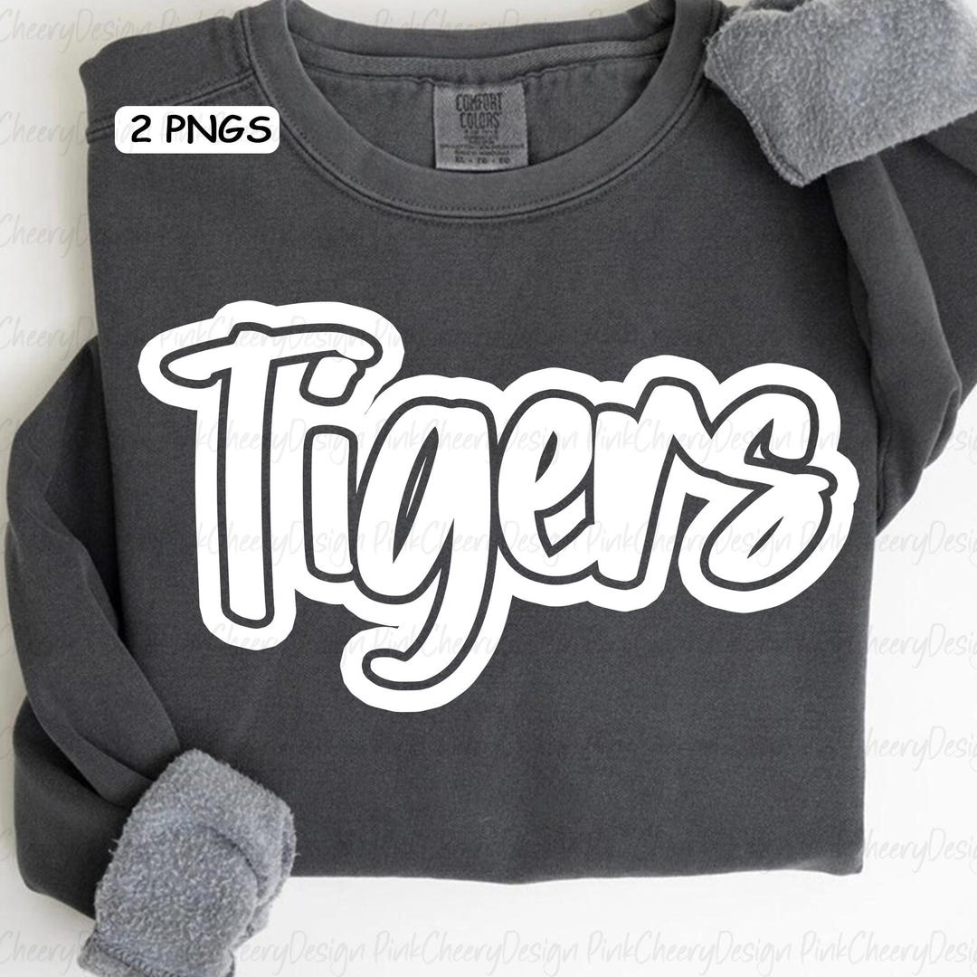 Tigers Mascot PNG, School Spirit Tigers Script Logo, Team Mascot Design ...