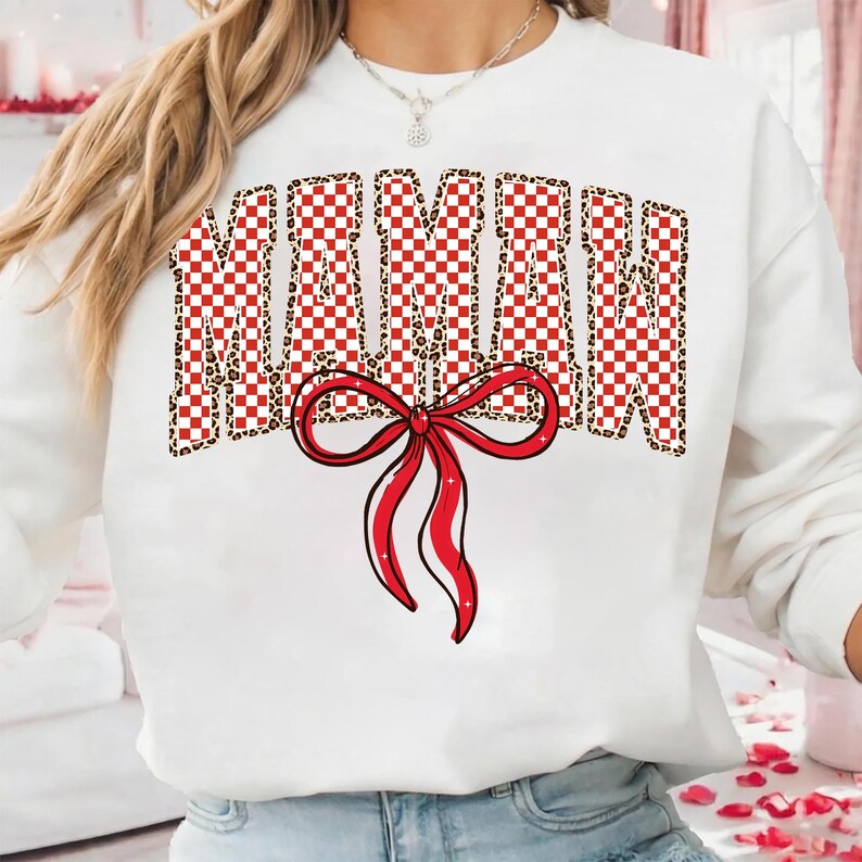 Mamaw Valentine PNG, Coquette Bow Mamaw Design, Leopard Print Red ...