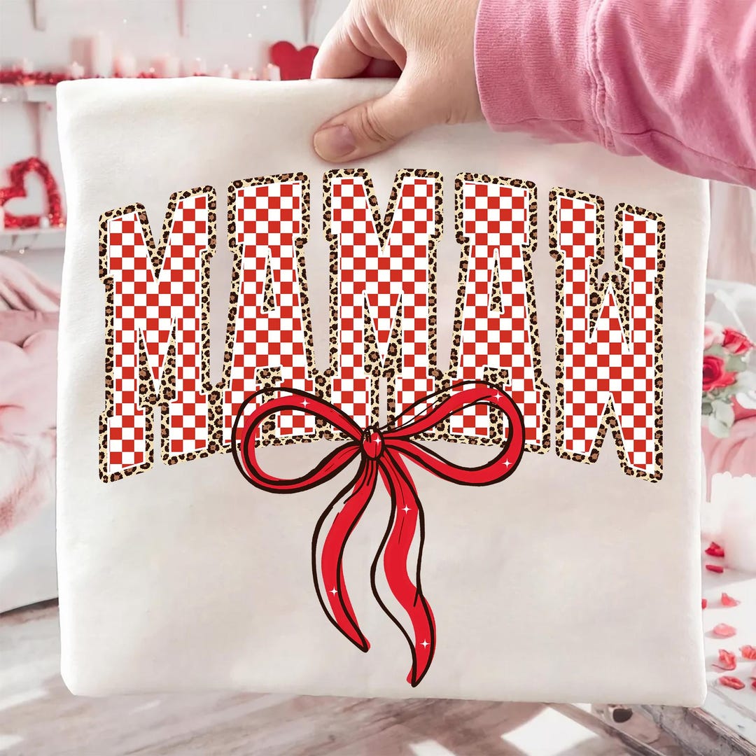 Mamaw Valentine PNG, Coquette Bow Mamaw Design, Leopard Print Red ...