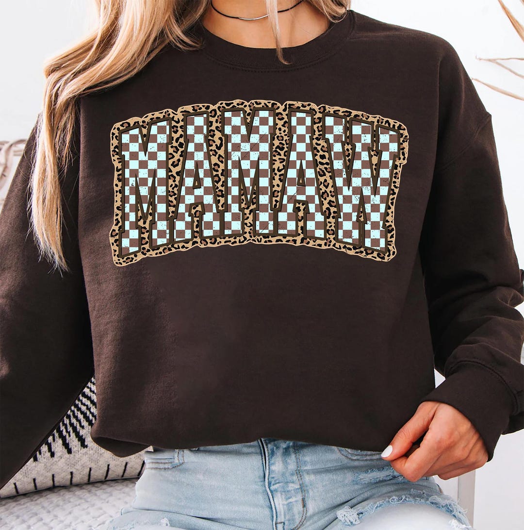 Mamaw Leopard PNG, Checkered Mamaw Design, Retro Neutral Mamaw Shirt ...