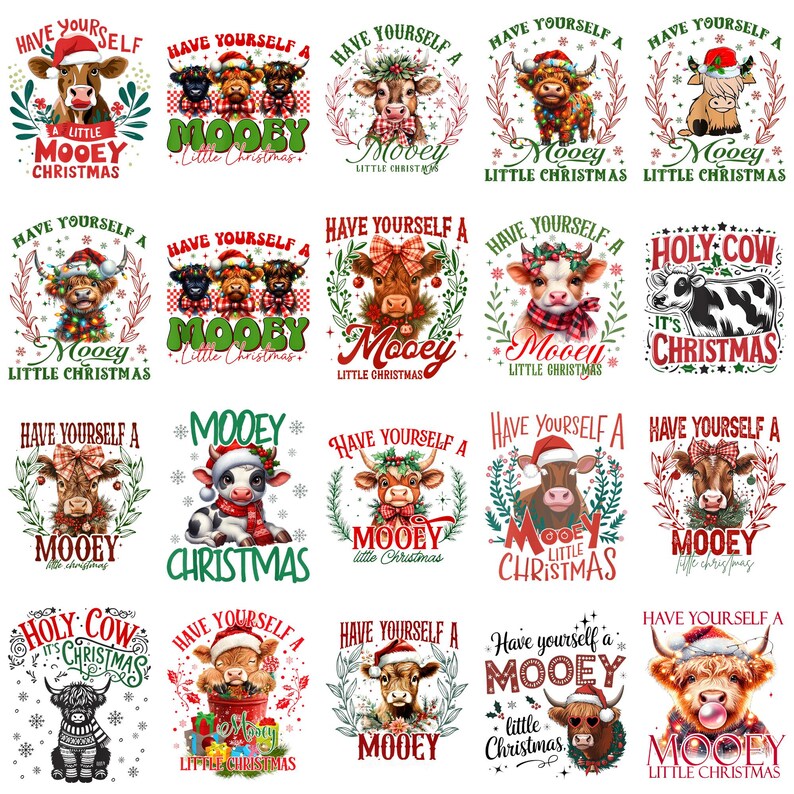 Mooey Little Christmas PNG – Funny Cow Holiday Humor Clipart ...