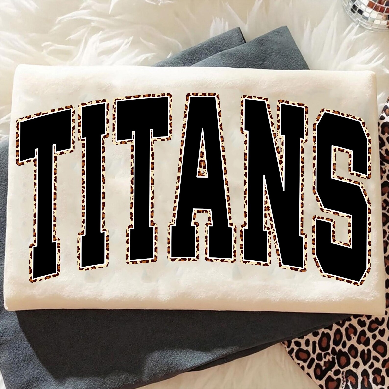 Custom Mascot Name PNG, Varsity Leopard Print Letters, School Spirit ...
