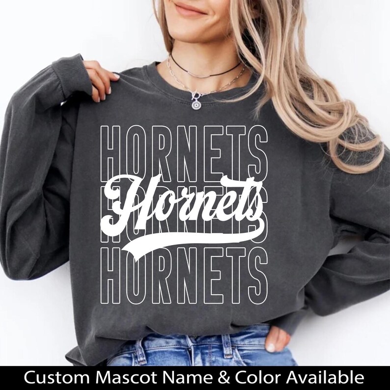 Hornets PNG, Hornets Mascot Script PNG, School Spirit Hornets Shirt ...