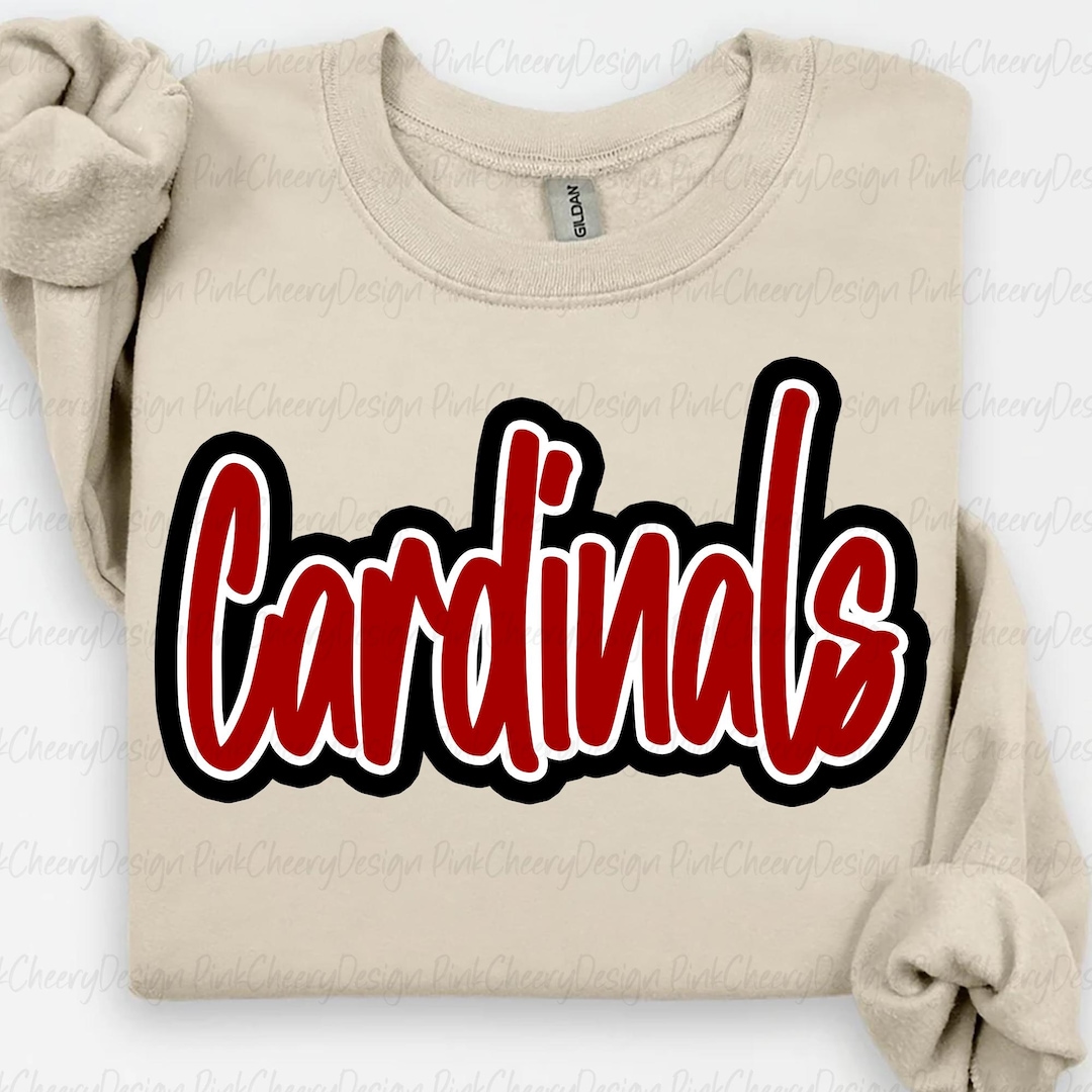 Cardinals Mascot PNG, School Spirit Cardinals Script Logo, Team Mascot ...