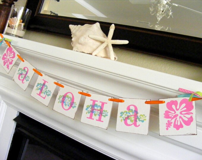 Reserved Ashley ALOHA Surf Themed Banner Wall Hang Beach - Etsy