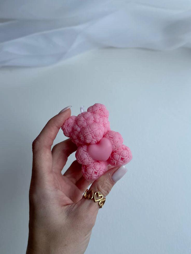 Scented Teddy Bear Soy Candle With Heart – Handmade Home Decor - Etsy