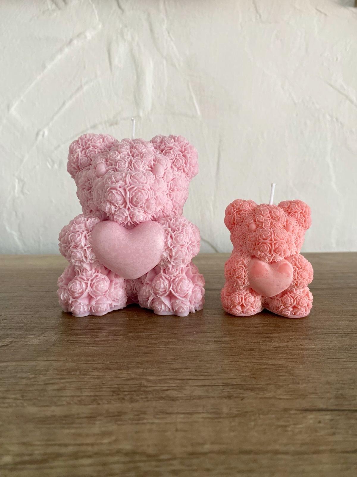 Scented Teddy Bear Soy Candle With Heart – Handmade Home Decor - Etsy