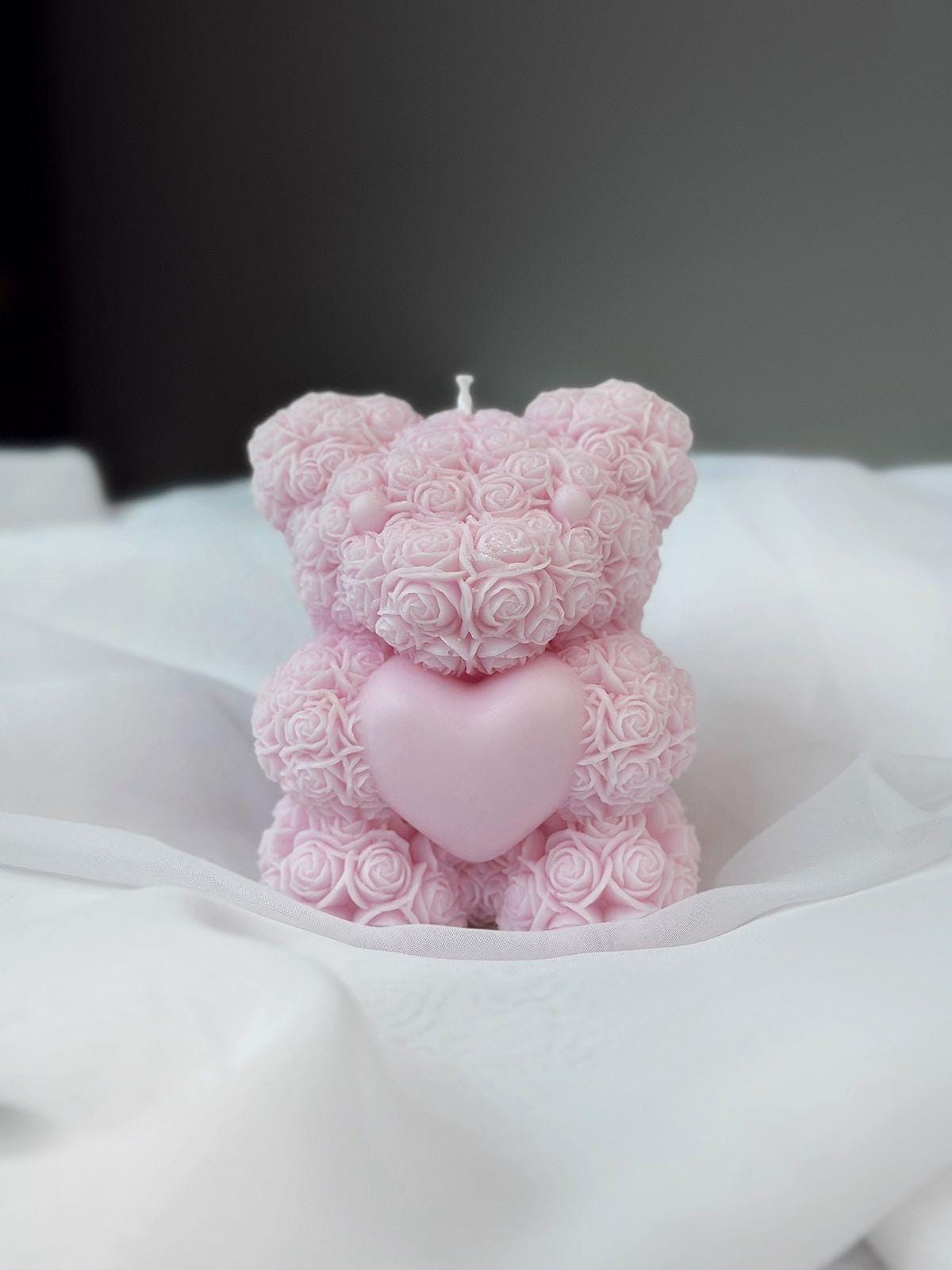 Scented Teddy Bear Soy Candle With Heart – Handmade Home Decor - Etsy