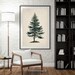 Vintage Pine Tree Wall Art, Botanical Evergreen Illustration Print ...