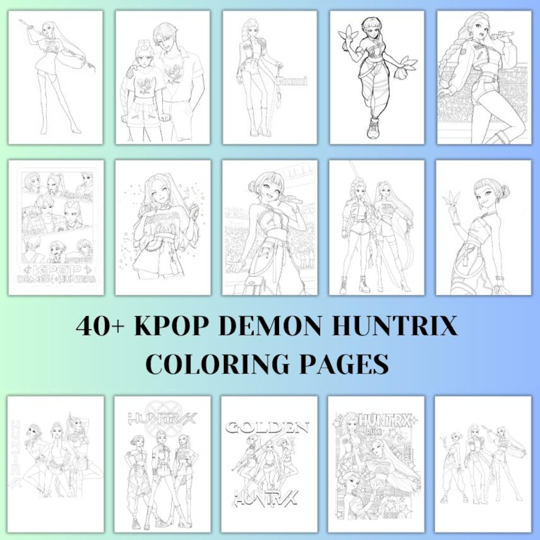 40+ KPOP Demon Hunters Coloring Pages | Printable KPOP Coloring Book ...