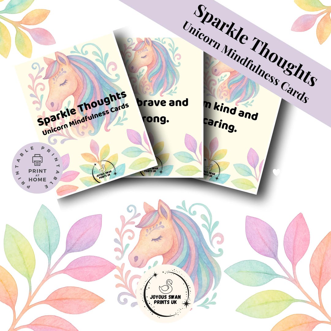 Printable Affirmation Cards for Kids | Sparkle Thoughts - Unicorn ...