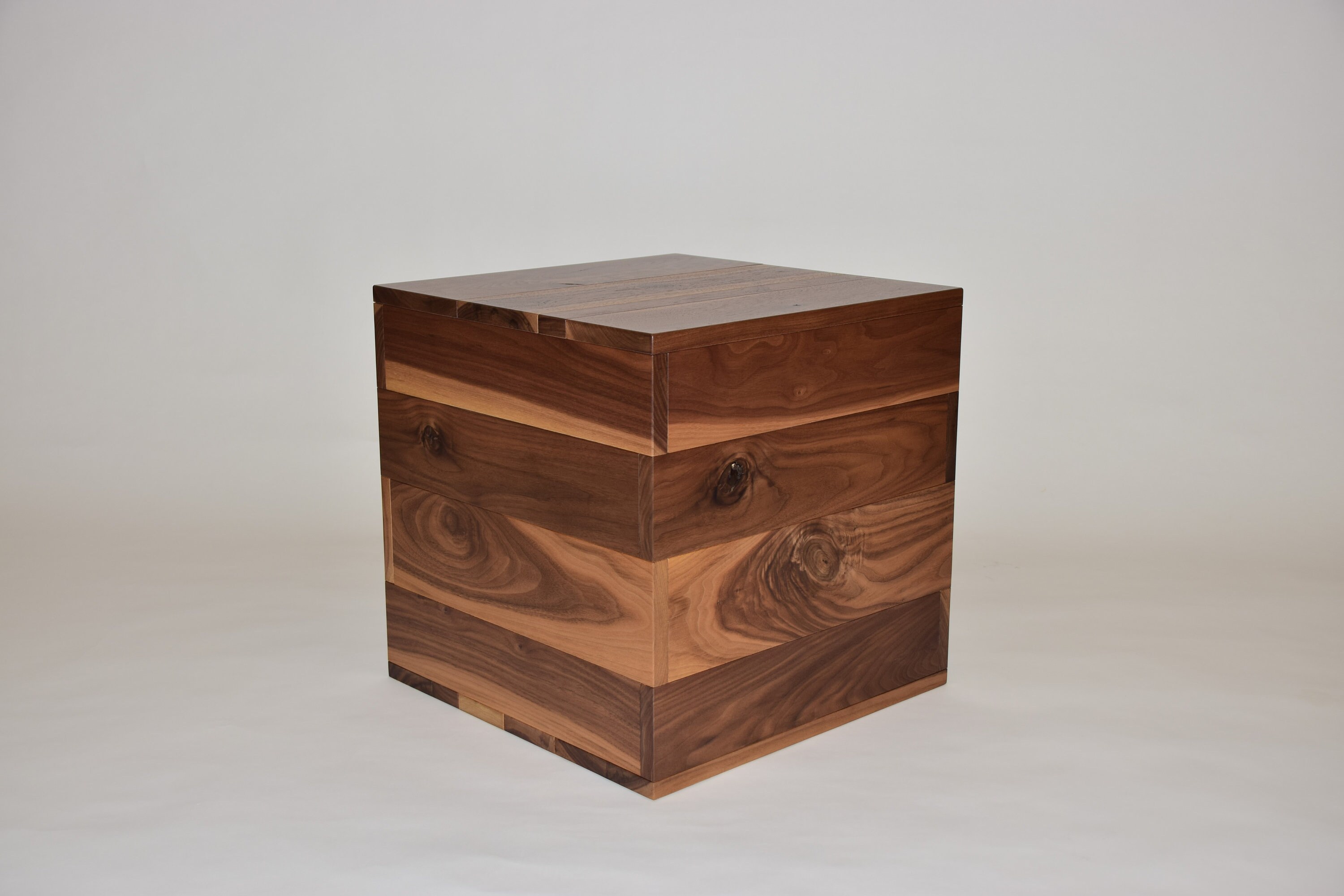 Rustic Walnut Cube/end Table/stand - Etsy