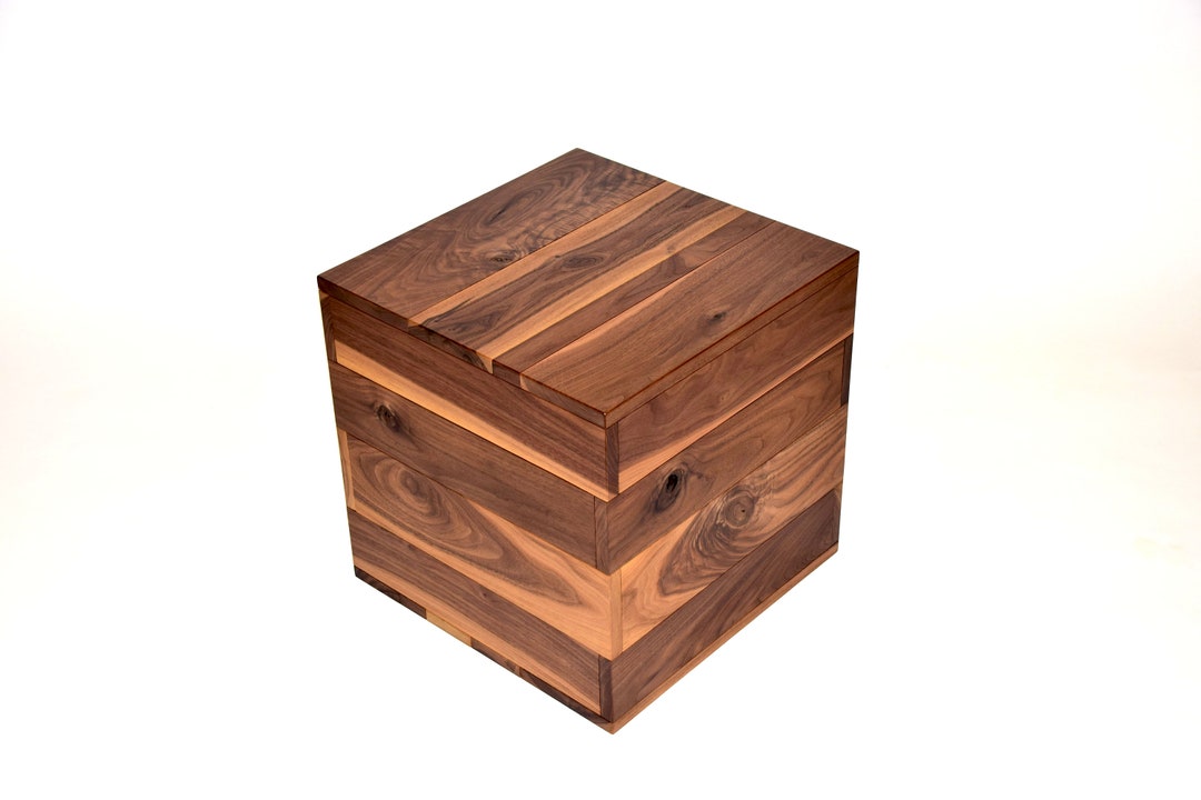 Rustic Walnut Cube/end Table/stand - Etsy
