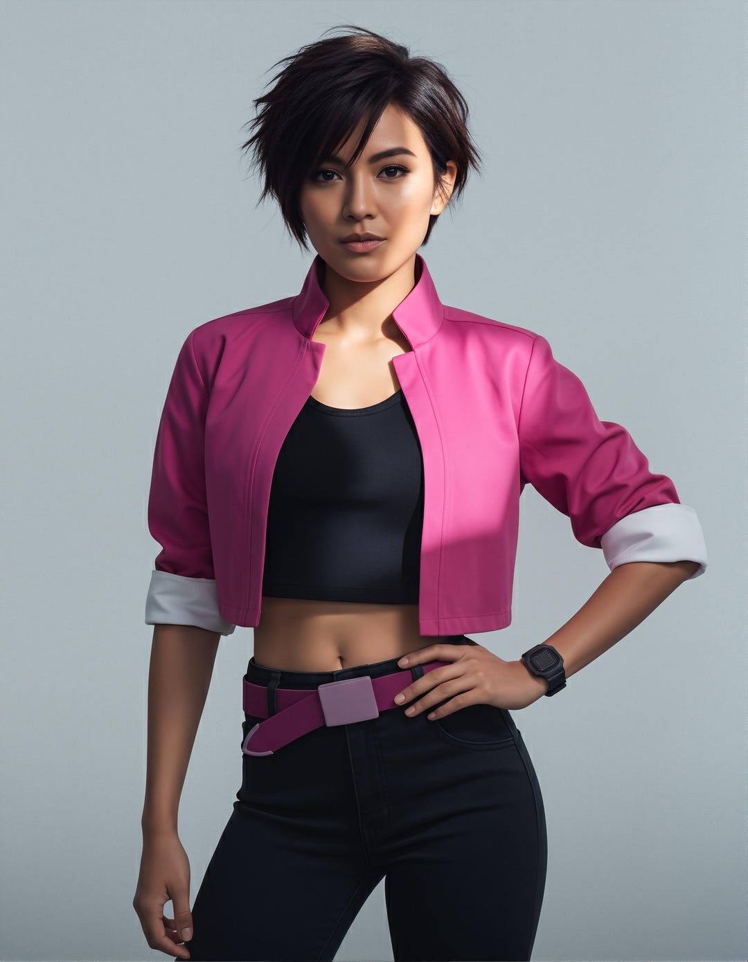 Dispatch Invisigal Inspired Jacket, Pink Cropped Cosplay Jacket, Women ...