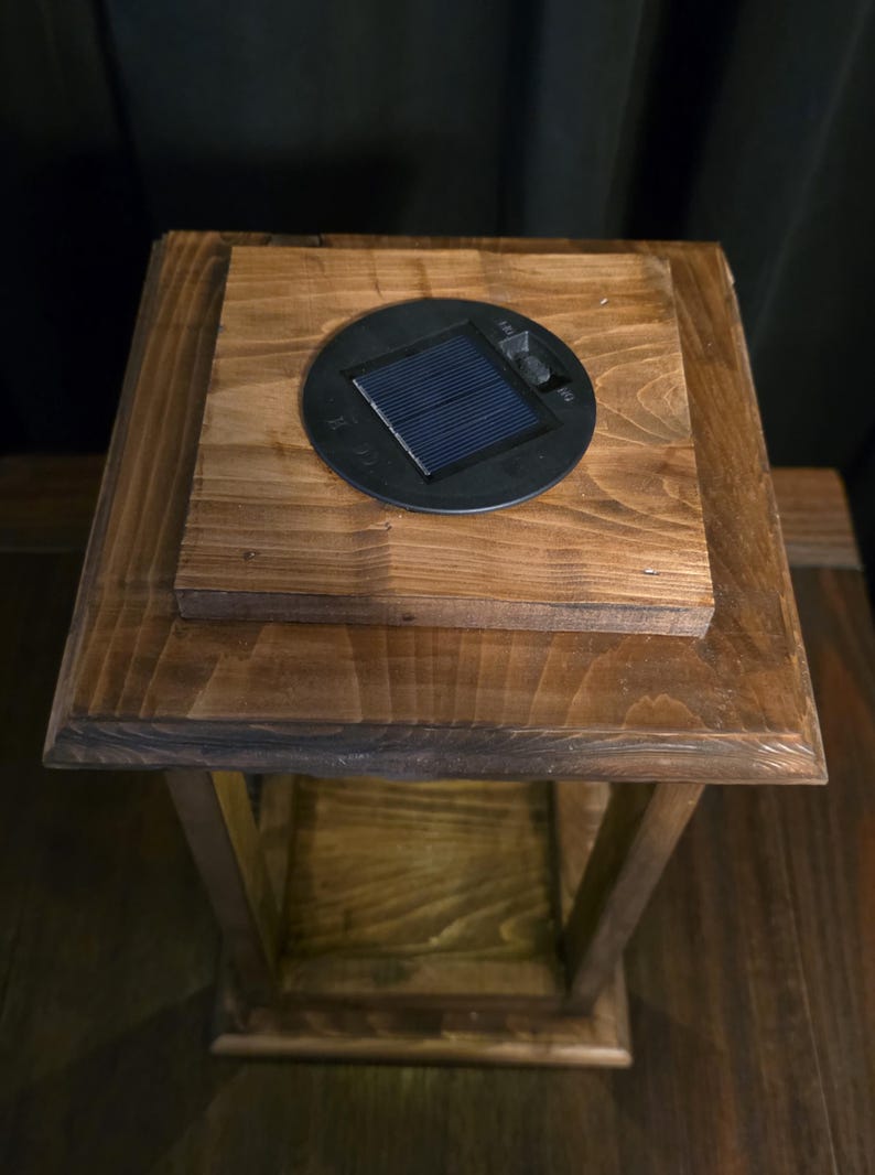 Handmade Wood Lantern With Solar LED Light - Etsy