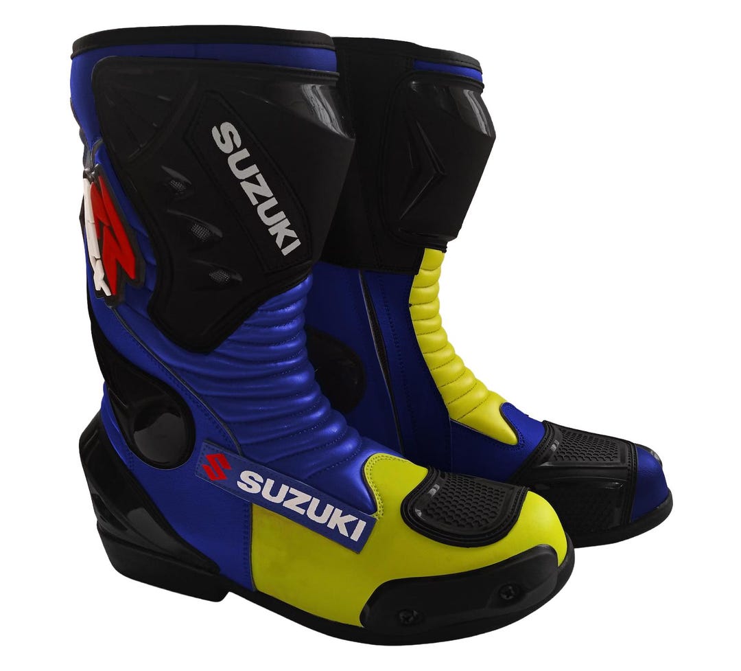 Men’s Suzuki Leather Racing Boots – Durable Motorcycle Riding Shoes - Etsy