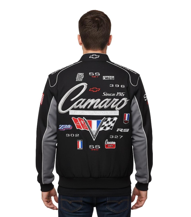 Jeff Hamilton Vintage NASCAR Camaro Leather Jacket – Classic Racing ...