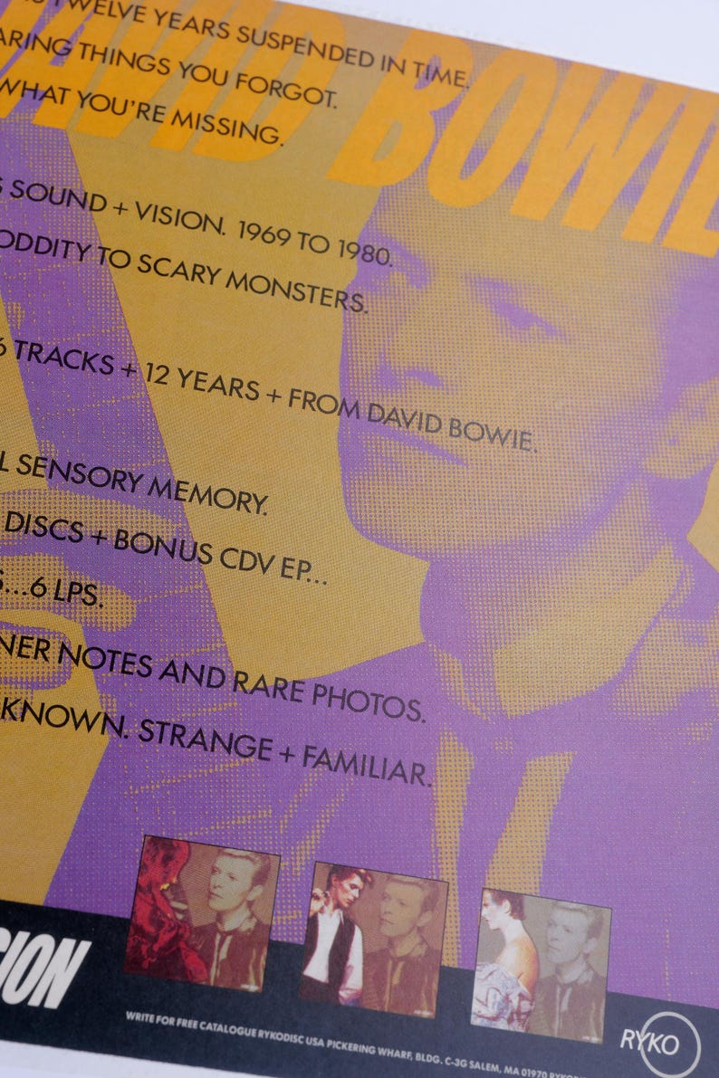 David Bowie Poster, 1990 – Original Vintage Magazine Ad. Mounted. Ready ...