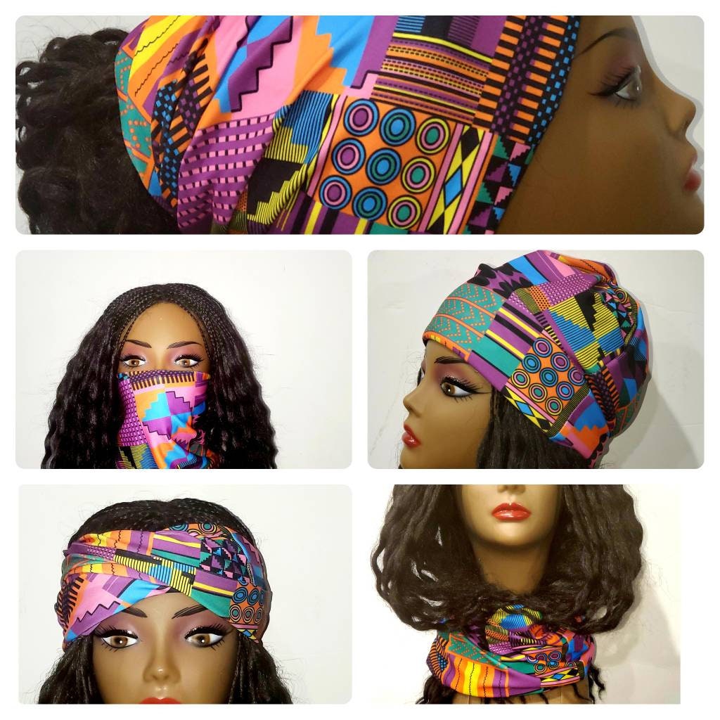 Beautiful African Print Versatile Beanie Hat Pink Kente popular ...