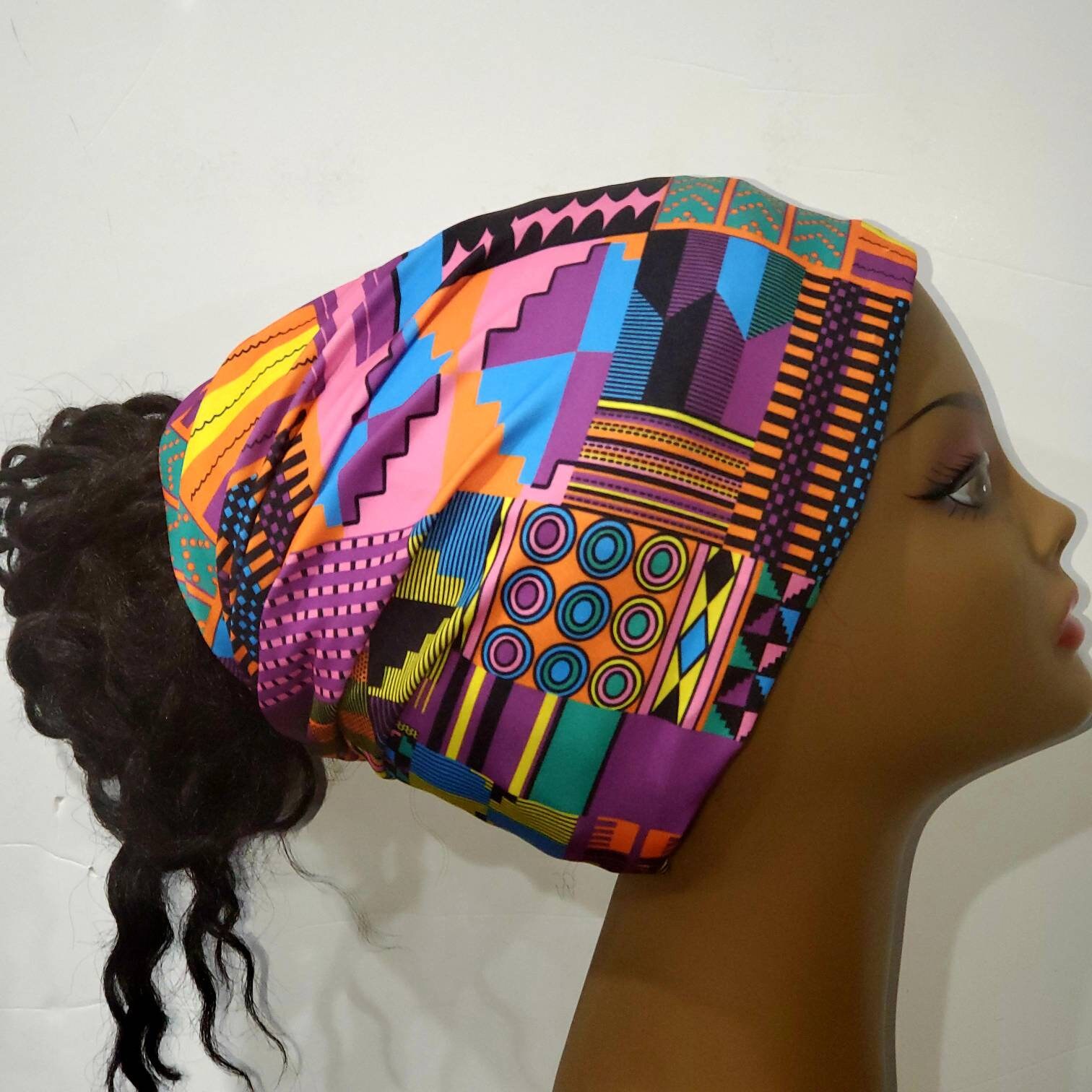 Beautiful African Print Versatile Beanie Hat Pink Kente popular ...
