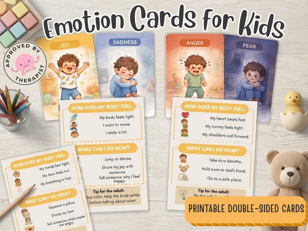 Emotion Cards for Kids Printable | Feelings Flashcards | Coping Skills ...