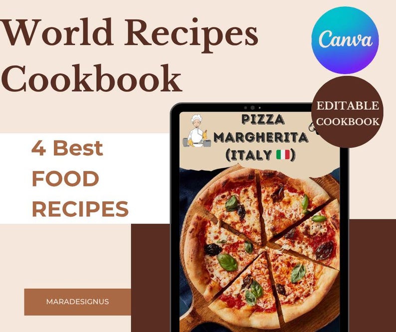 World Recipes Cookbook Digital Download, 4 Authentic Global Dishes PDF ...