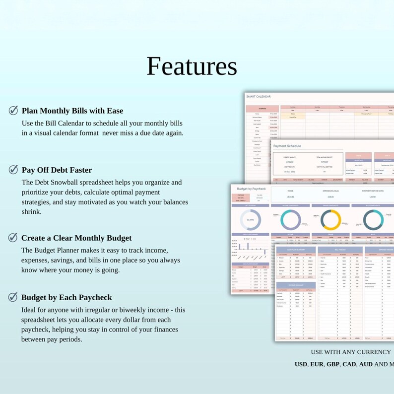 All-in-one Simple Spreadsheet Bundle | Excel Google Sheets Templates ...