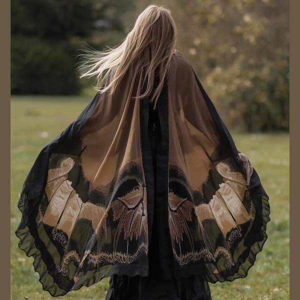 Moth Wing Chiffon Cape - Etsy UK
