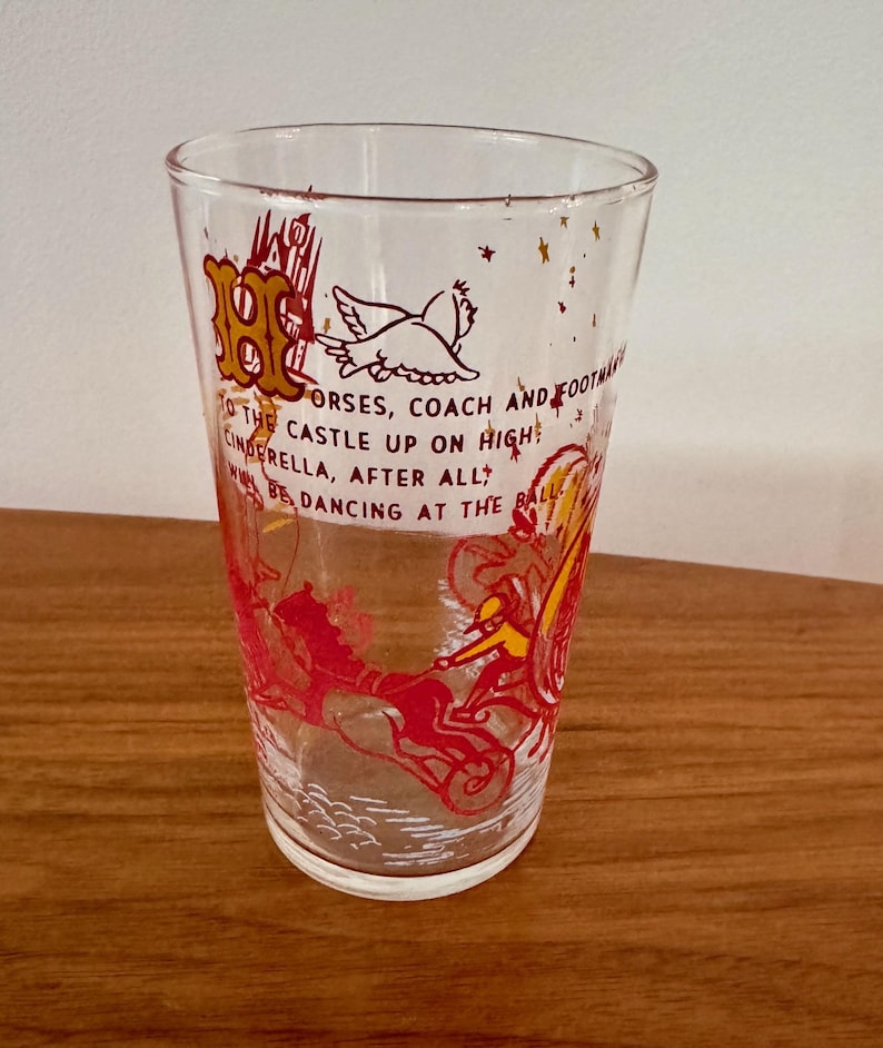 Vintage WALT DISNEY Cinderella Collector's Glass 1950's - Etsy