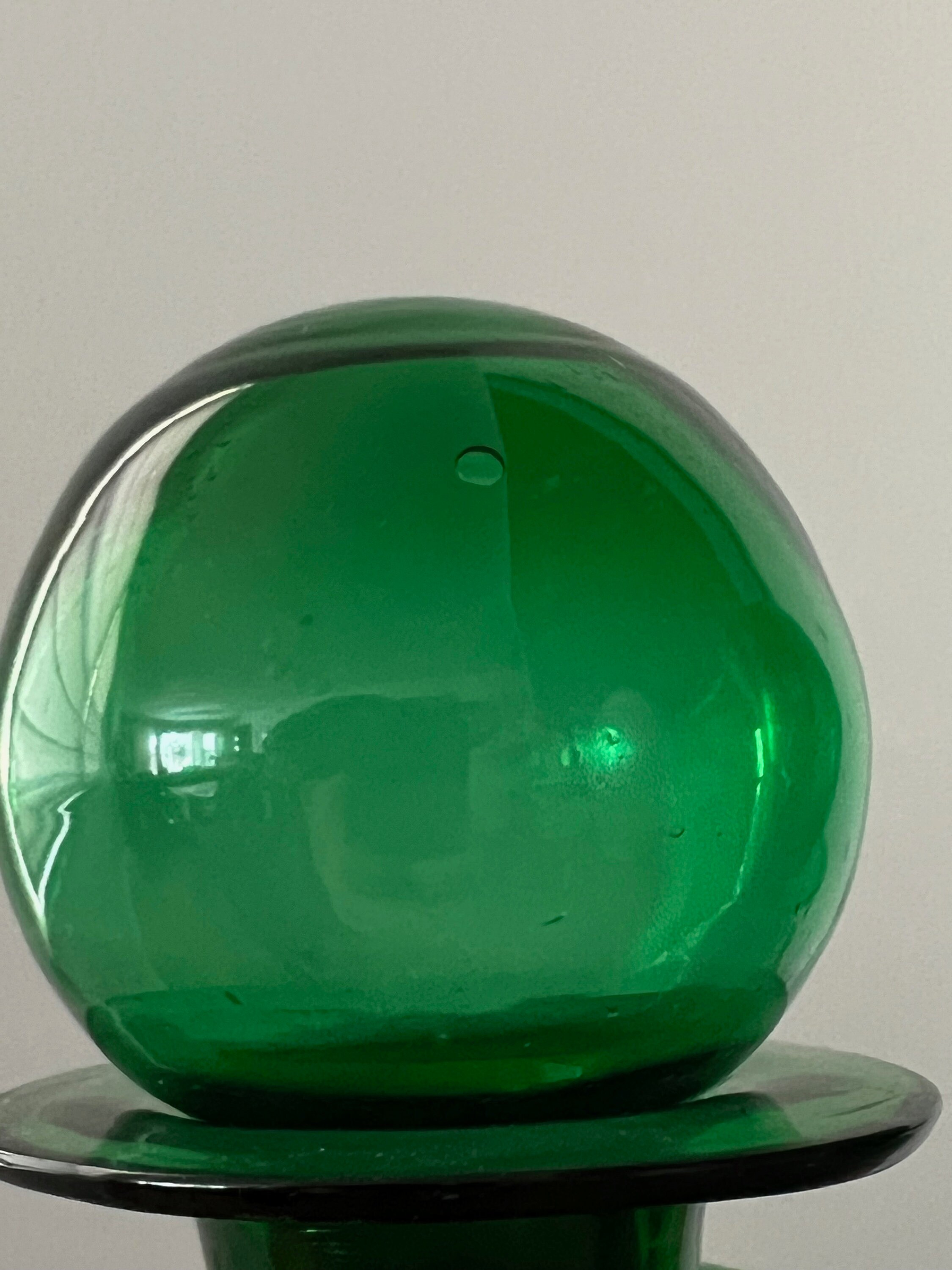 Pair of Vintage French Green Glass Bottles With Bubble Topper Lids - Etsy