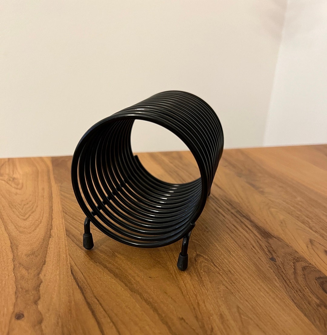 Vintage Black Wire Slotted Paper Holder Desk Caddy Office Accessory ...