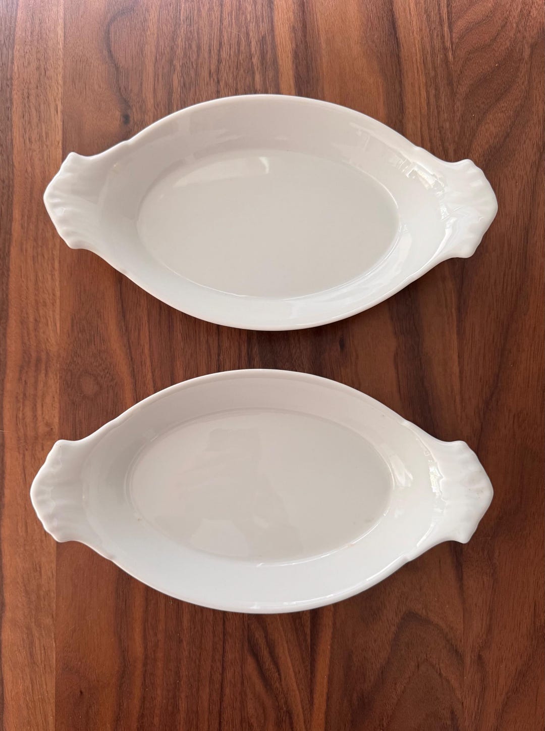 10" APILCO France White Porcelain Au Gratin Baker Dish Vintage Pair #9 ...