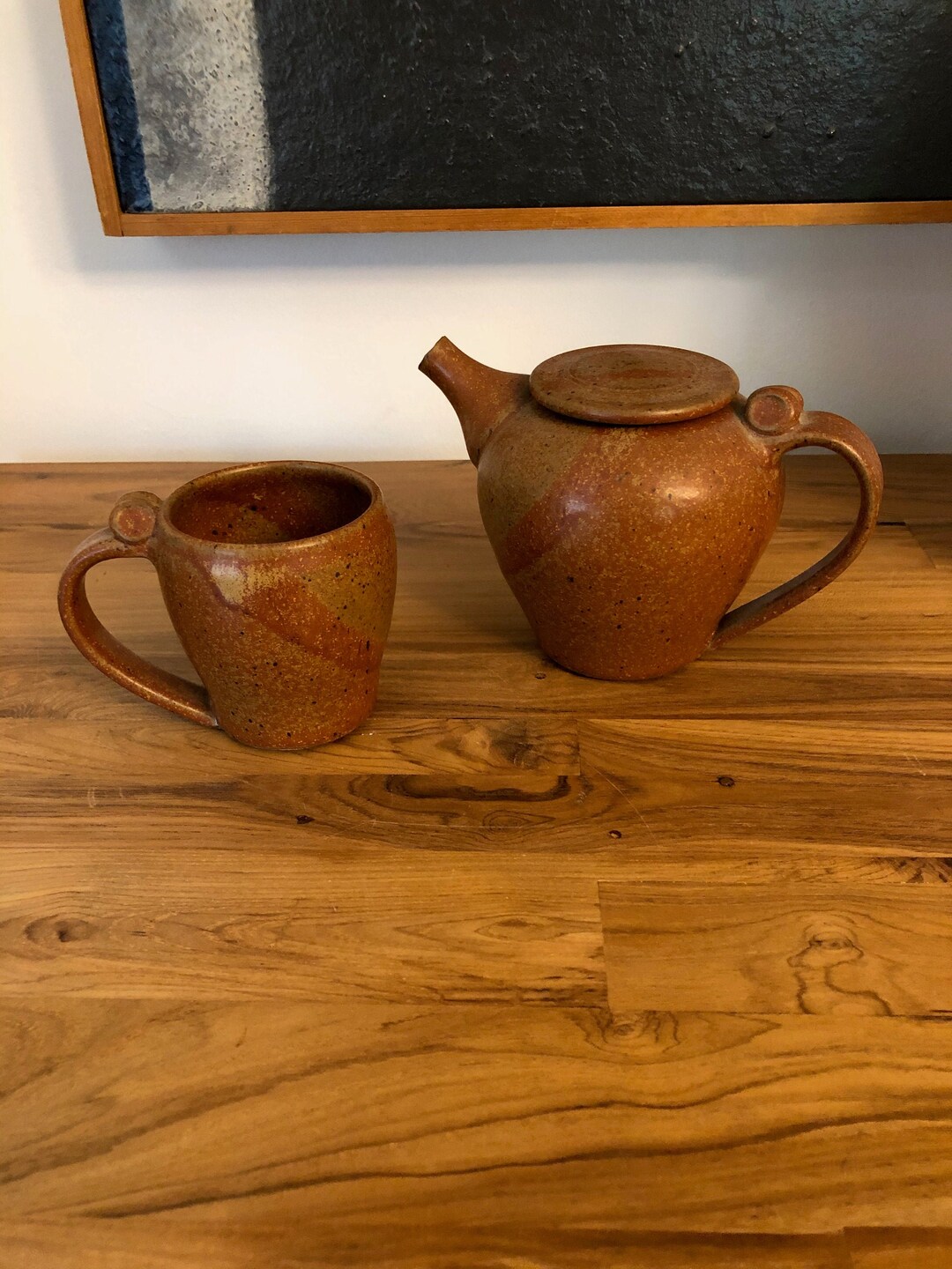 Mccready Ceramic Teapot and Cup Earthy Stoneware Handmade Artist Signed ...