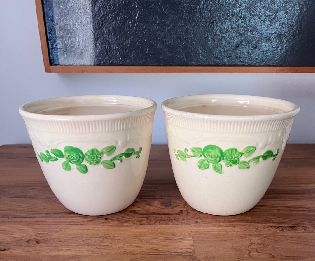 Art Deco Homer Laughlin OVEN SERVE Floral Planter Pair Bowls - Etsy