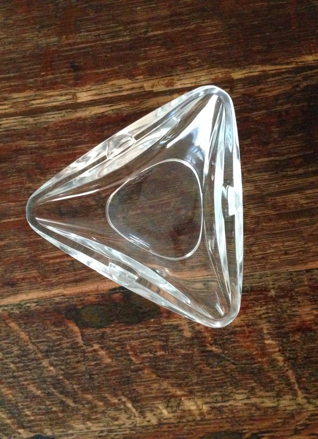 Vintage Triangular Cut Glass Ashtray Val Saint Lambert Belgium - Etsy