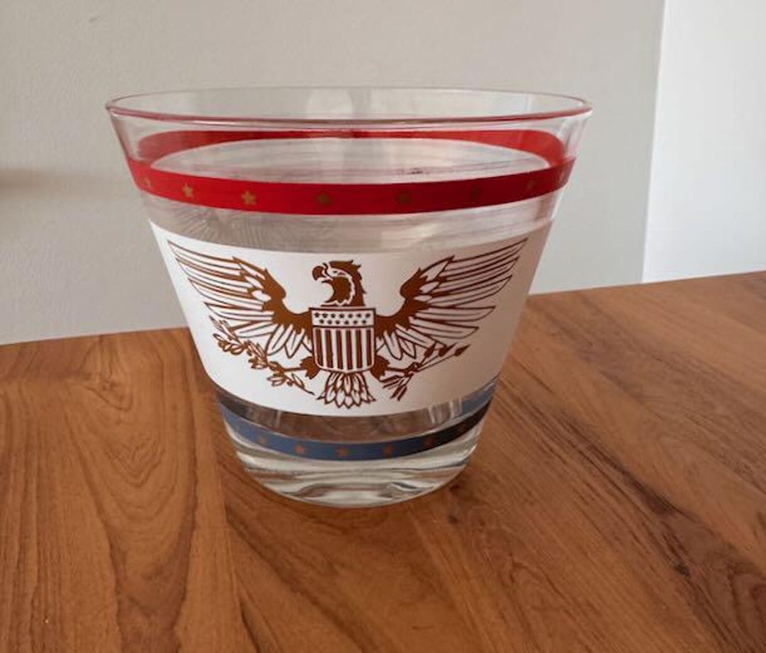 Vintage CULVER Glass ICE BUCKET Patriotic American Eagle Barware - Etsy