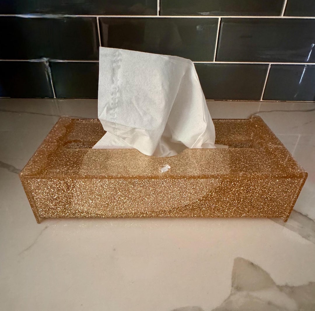 Vintage Glam Gold Glitter Tissue Box Mid Century Home Accessory - Etsy