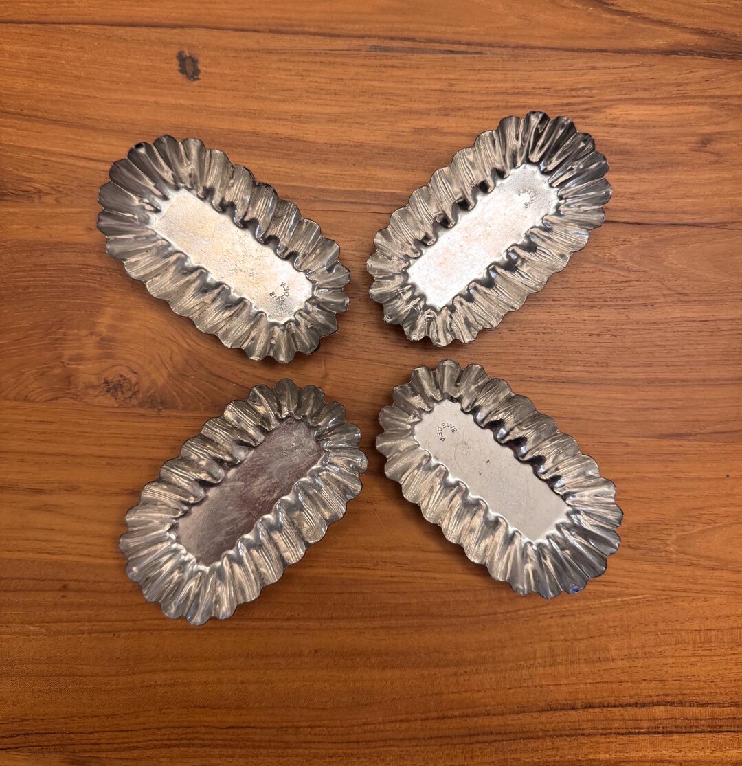 Vintage Swedish Tart Shell Pastry Tins Pans Individual Fluted Oval ...